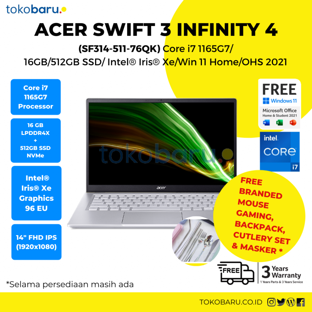 Acer Swift 3 SF314-511-76QK