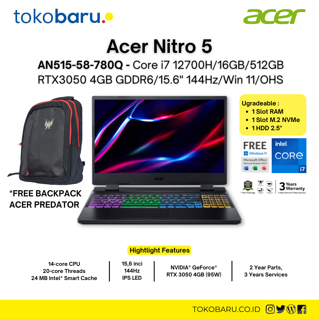 Acer Nitro 5 AN515 58 780Q Acer Nitro 5 AN515 58 780Q